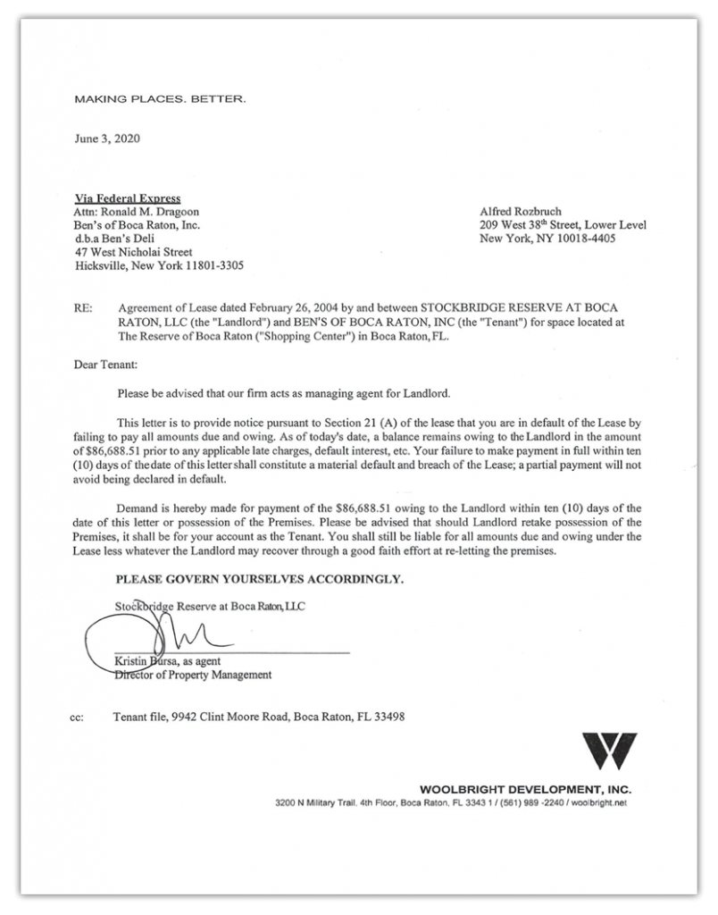 To Ben's Deli Patrons - Ben's Deli